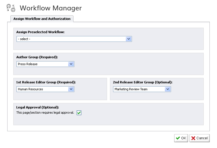 Enthink: Workflow Manager Module For OpenText Web Site Management (RedDot)